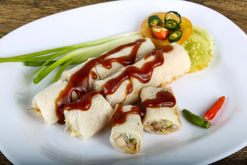 Spring roll stock image. Image of asia, dinner, fresh - 65993311