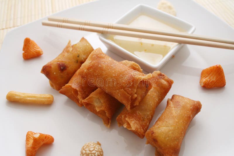 Spring rolls stock photo. Image of sauce, plum, dinner - 8215748