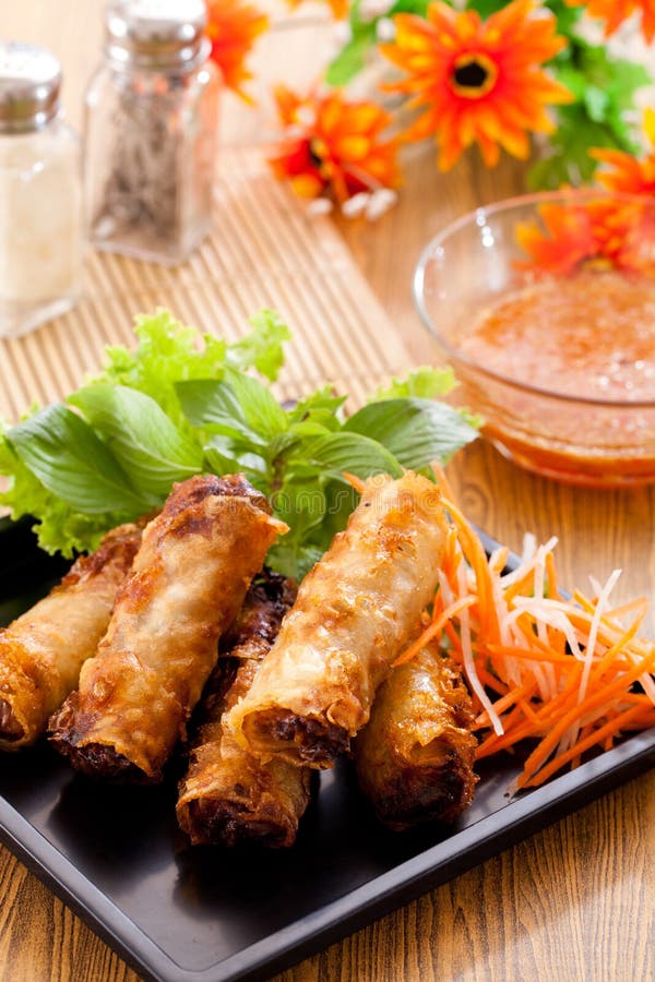 Spring rolls stock photo. Image of culture, cuisine - 102333980