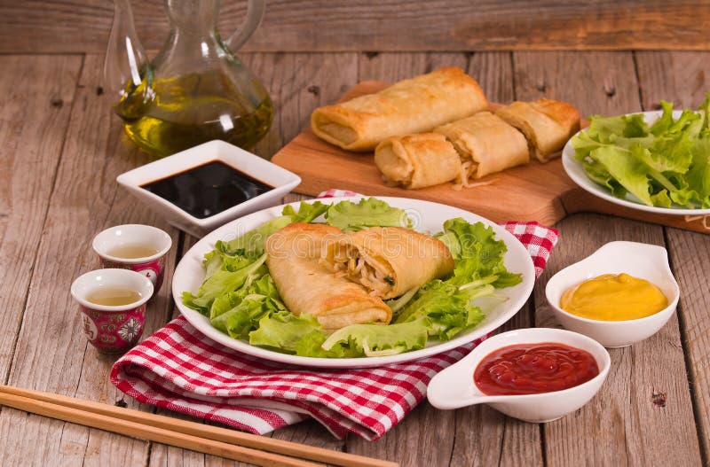 Spring rolls. stock image. Image of oriental, culinary - 133405751