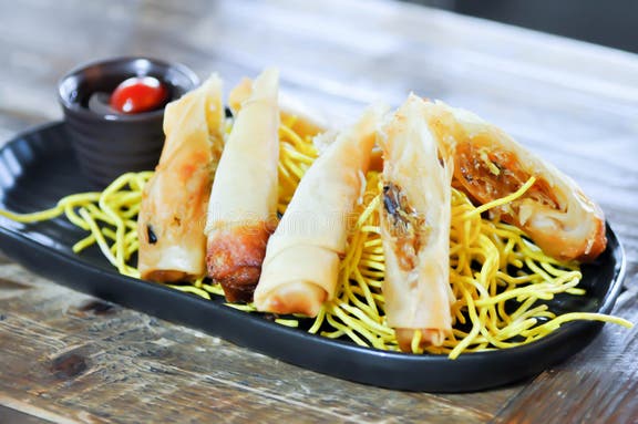 Spring Rolls, Deep Fried Rolls or Vermicelli Rolls or Deep Fried Spring ...