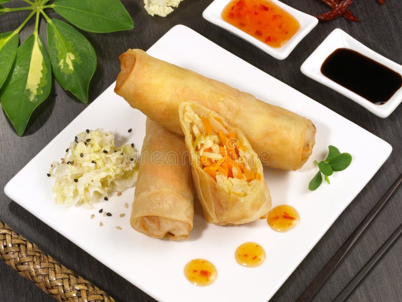 Spring Rolls - Fast Food stock image. Image of lunch - 183553211