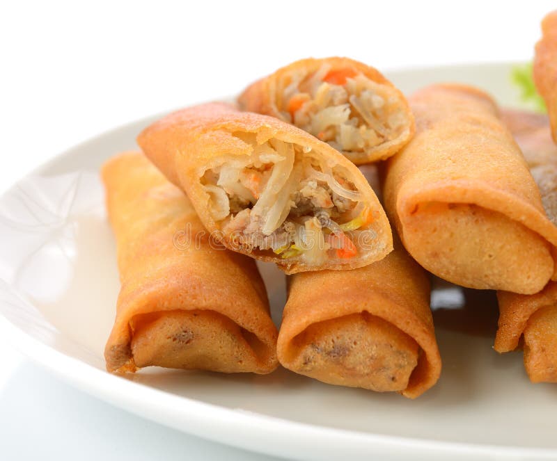 Spring rolls food stock image. Image of vegetable, plate - 46451523