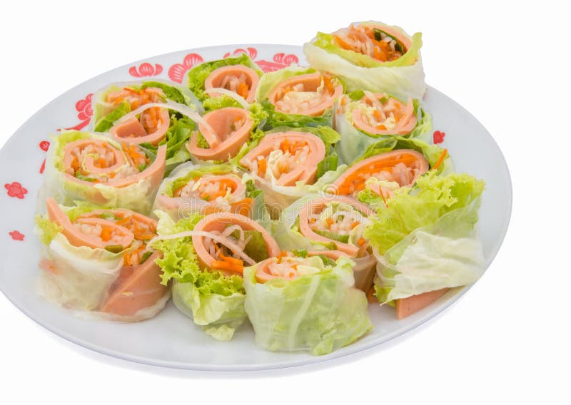 Spring Rolls Food with Vegetable Stock Image - Image of dinner, carrot ...