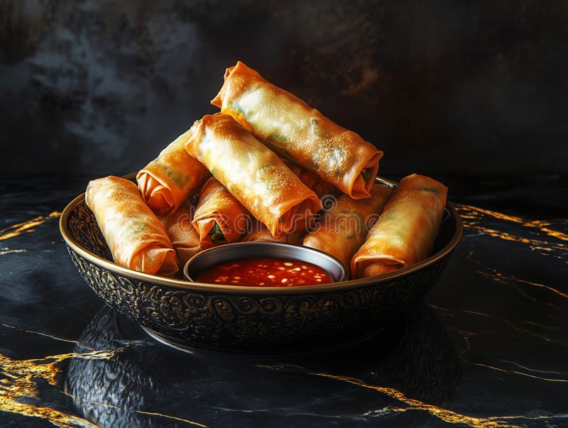 Spring Rolls – Fresh, Crunchy & Irresistible (AI-Generated) Stock ...