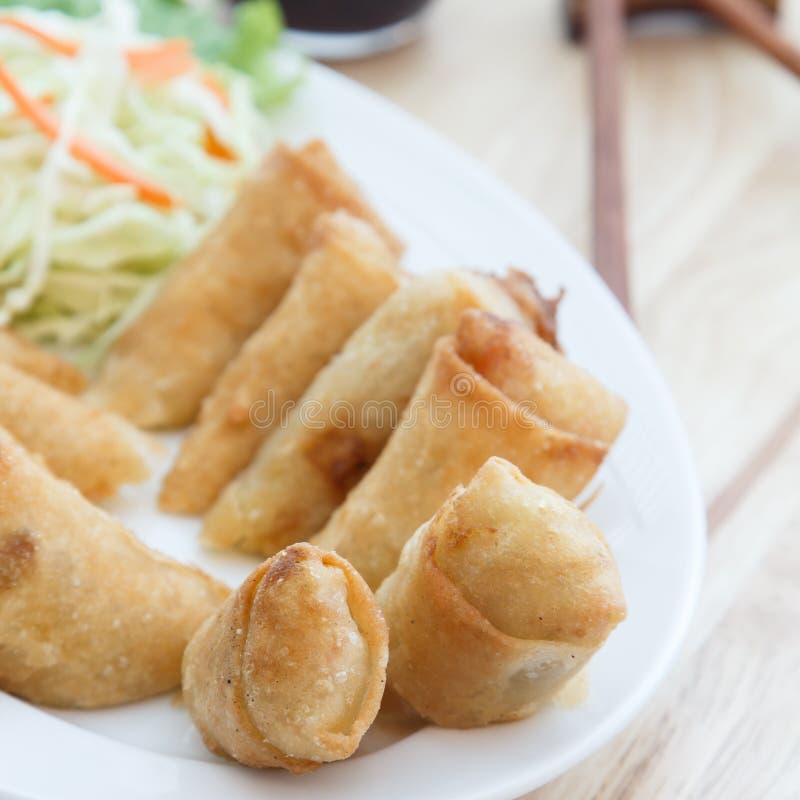 Spring rolls fried stock image. Image of gourmet, dish - 35838333