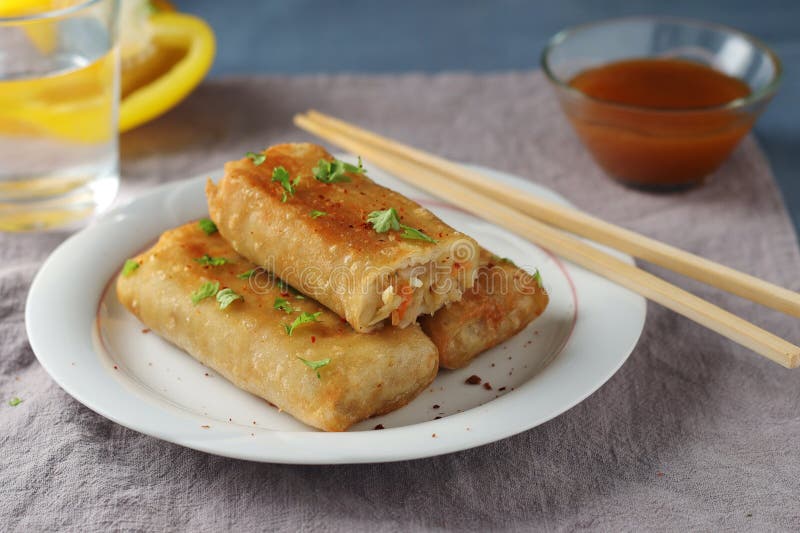 Spring Rolls - a Typical Dish in Chinese and Other Southeast Asian ...