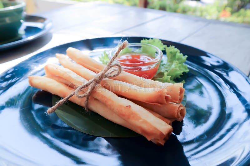 Spring Rolls , Snack or Roll Stick or Fried Rolls Stock Photo - Image ...