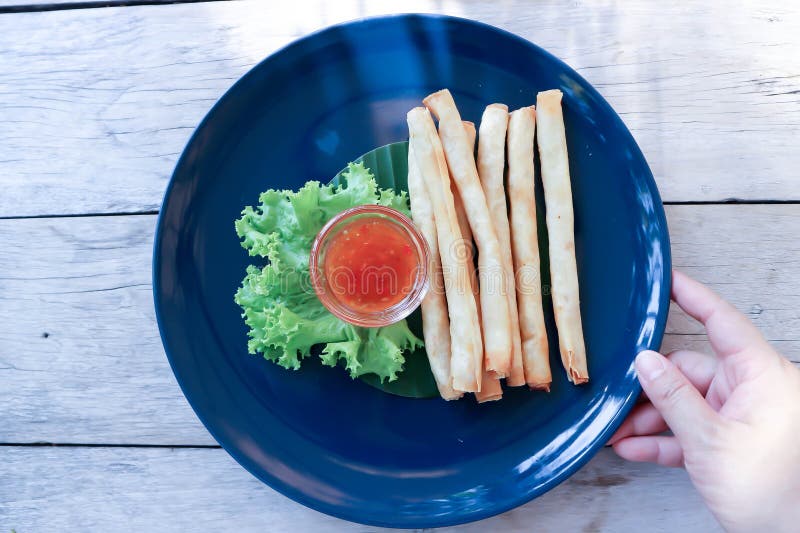 Spring Rolls , Snack or Roll Stick or Fried Rolls Stock Image - Image ...