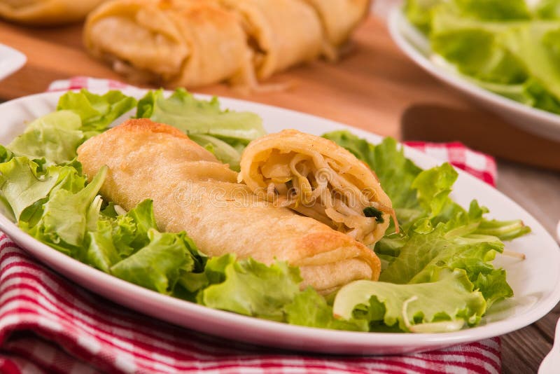 Spring rolls. stock image. Image of carrot, batter, cabbage - 128289205
