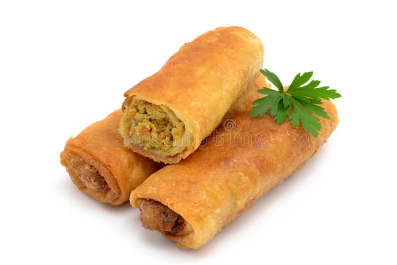 Spring rolls stock image. Image of dinner, meat, food - 313709779