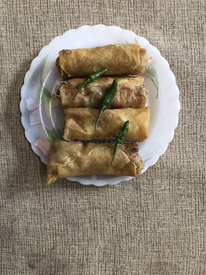 Spring rolls top view stock image. Image of rolls, culinary - 123286107