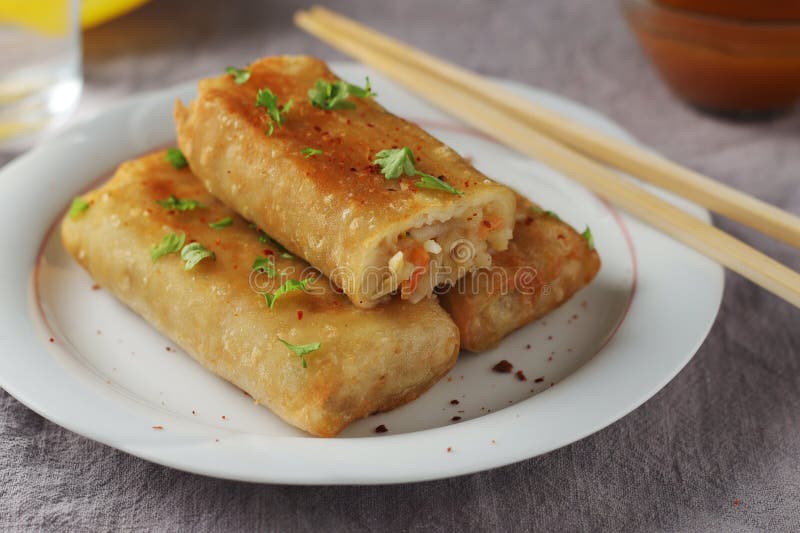 Spring Rolls - a Typical Dish in Chinese and Other Southeast Asian ...