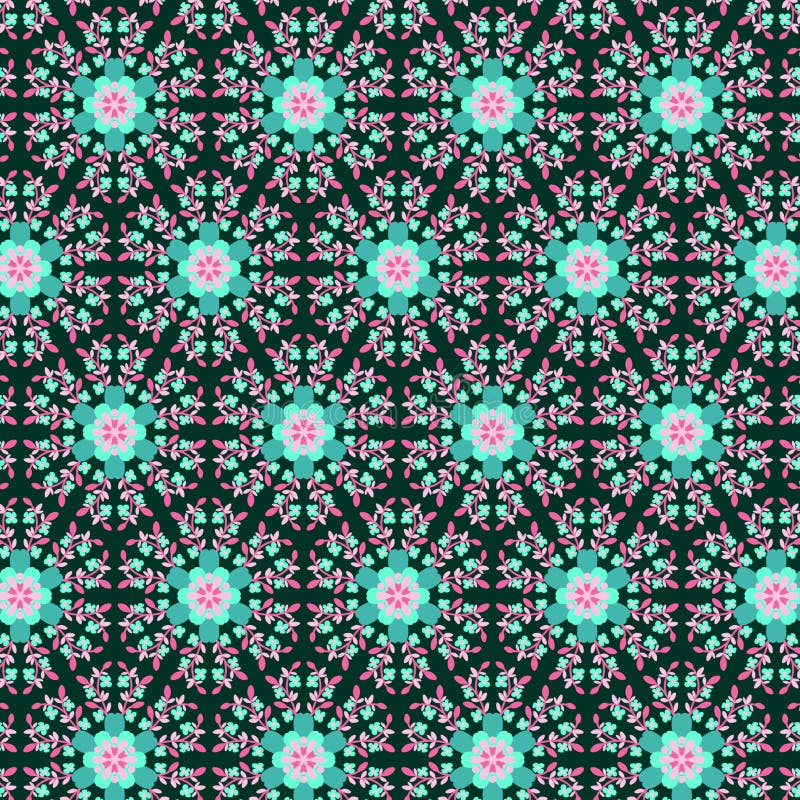 Delicate Floral Fabric Pattern with Modest Flat Spring Flowers in Pink ...