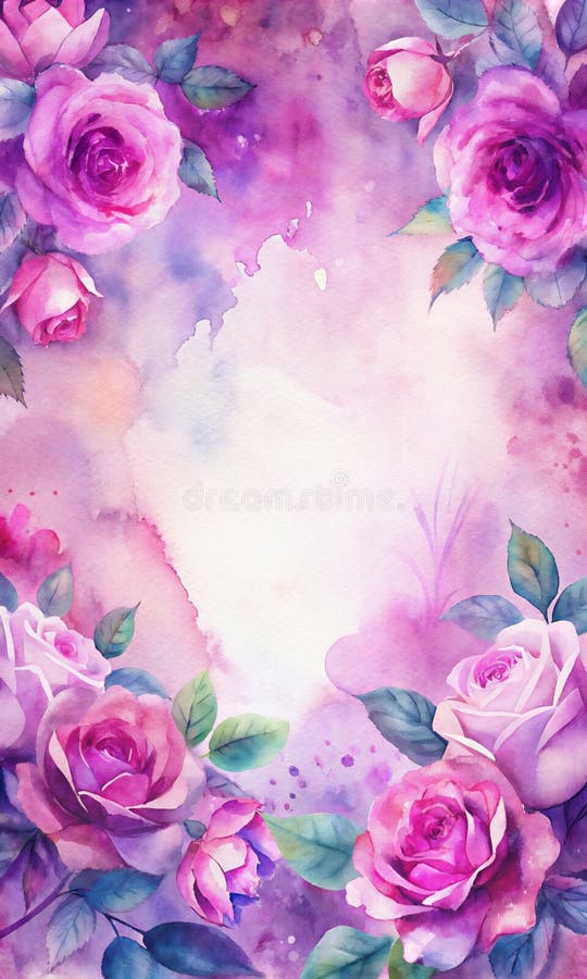 Spring Roses and Space for Text Stock Illustration - Illustration of ...
