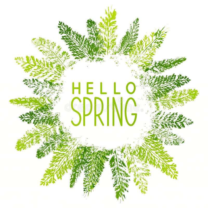 Spring Round Floral Pattern with Leaves and Branches Stock Vector ...