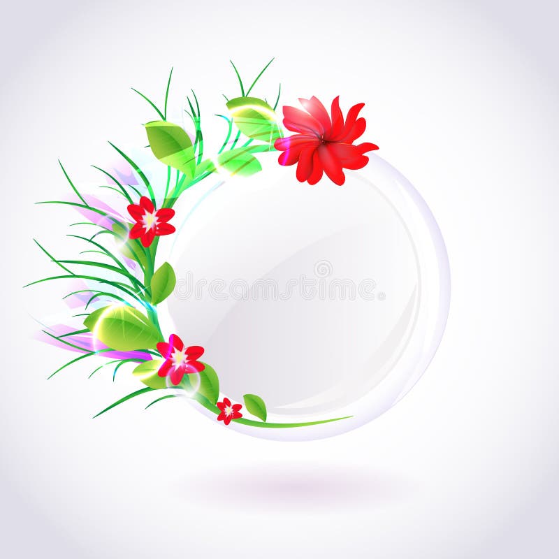 Spring round frame. Vector stock vector. Illustration of floral - 87493340