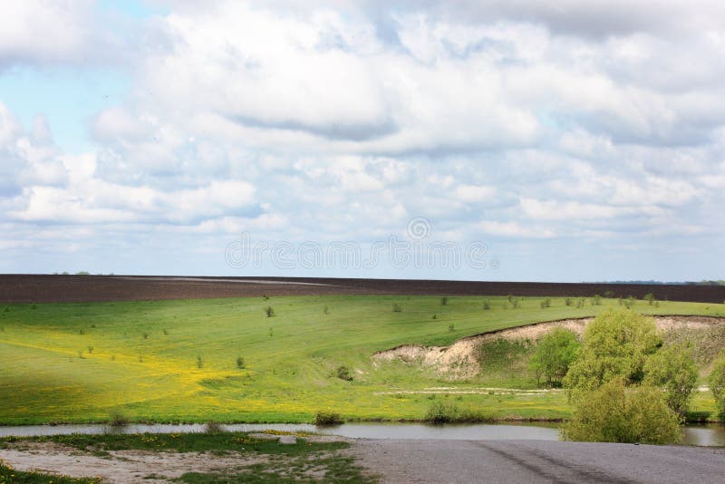 Spring rural landscape stock image. Image of grass, colors - 39128487