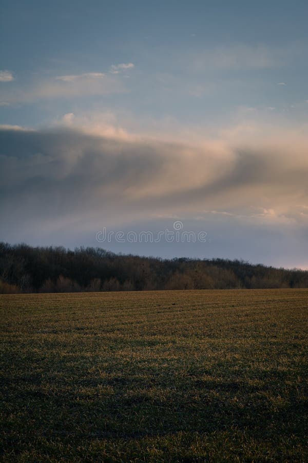 Spring rural landscape stock image. Image of horizon - 215364541