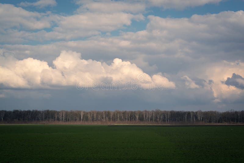 Spring rural landscape stock image. Image of view, hill - 215365017