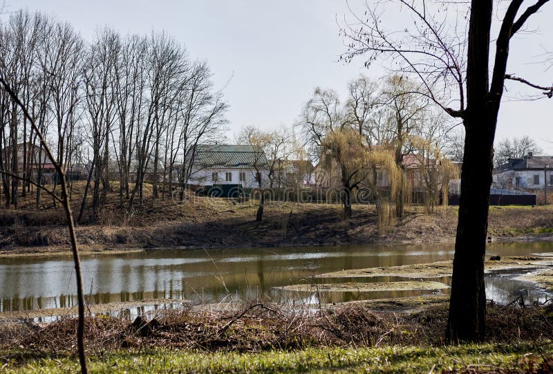 Spring Rural Landscape in the Village Stock Photo - Image of horizon ...