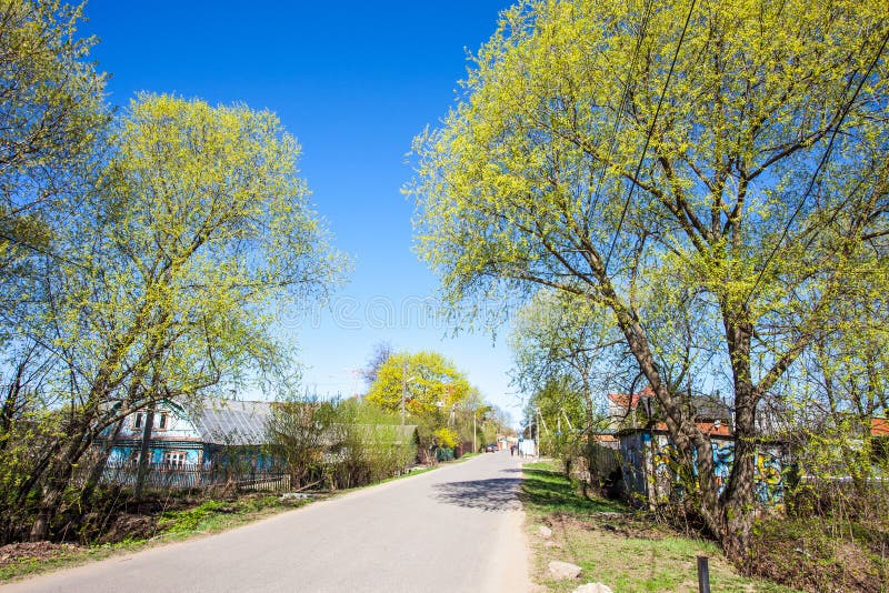 Spring in the Russian Village. Landscape Stock Photo - Image of ...