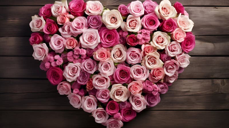 Spring S Loveliest Harmony, Heart Shaped Bunch of Flowers for Love ...