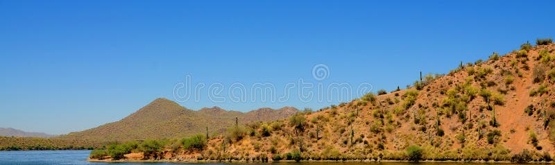 Spring at Saguaro Lake in Arizona Stock Image - Image of surrounding ...