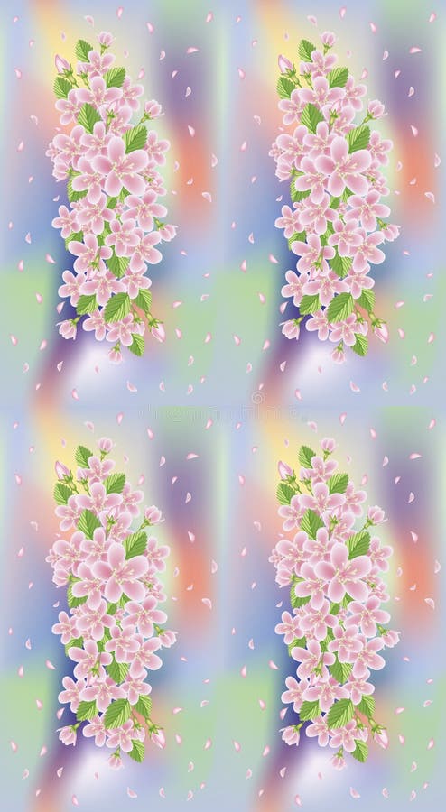 Spring Sakura Texture Seamless Wallpaper, Vector Stock Vector ...