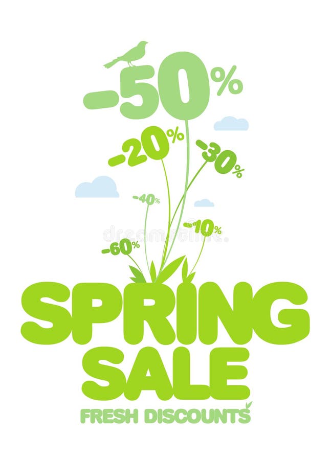 Spring Sale Label Price Tag Banner Badge Template Sticker Design Stock ...