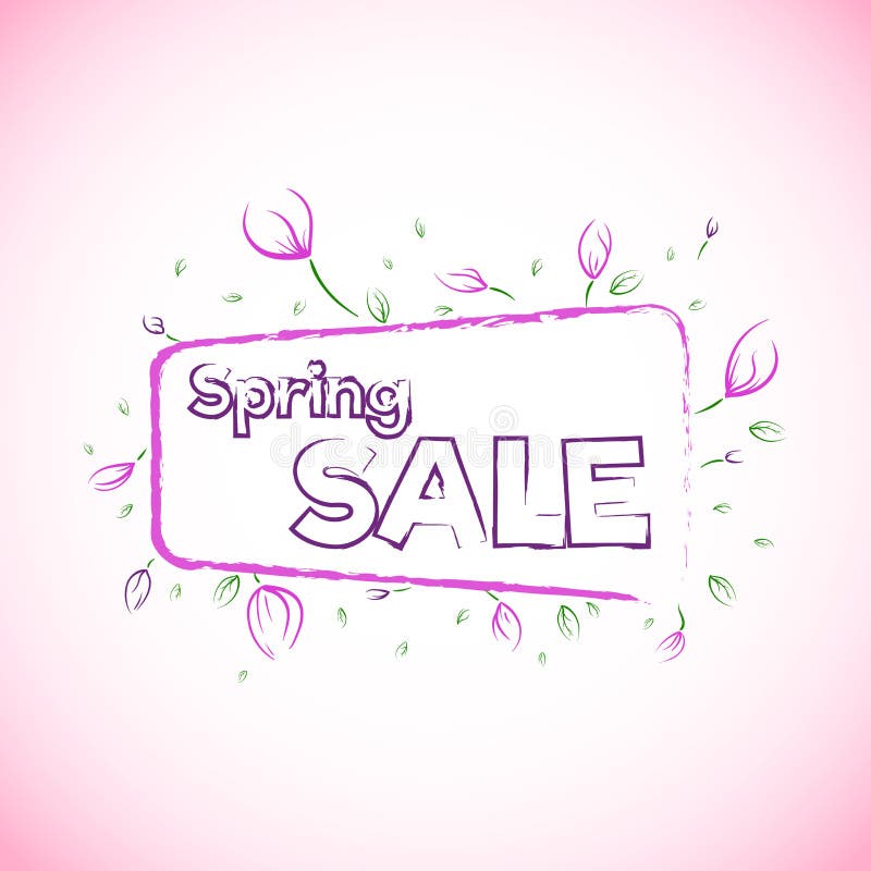 Spring Sale Banner. Flowers with Text Stock Vector - Illustration of ...