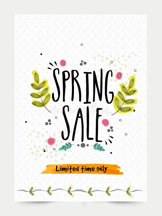 Spring Sale Banner, Poster or Flyer Design. Stock Illustration ...