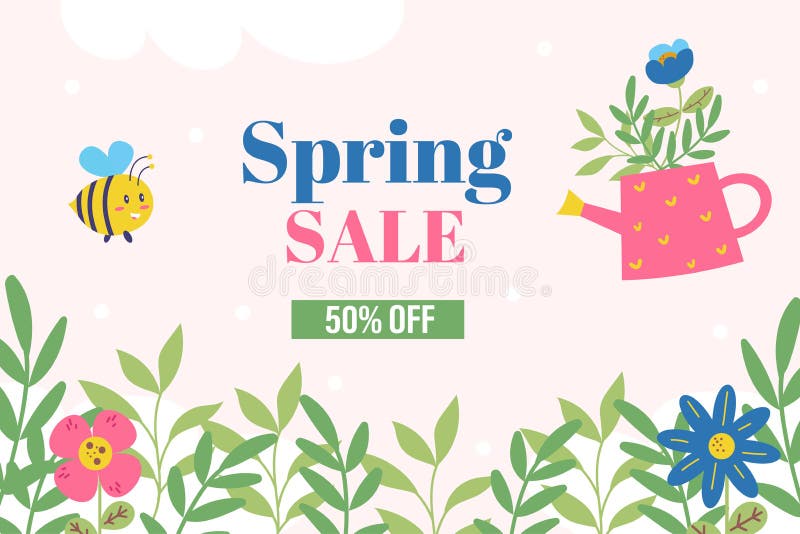 Spring Sale Banner. Vector Illustration Stock Vector - Illustration of ...