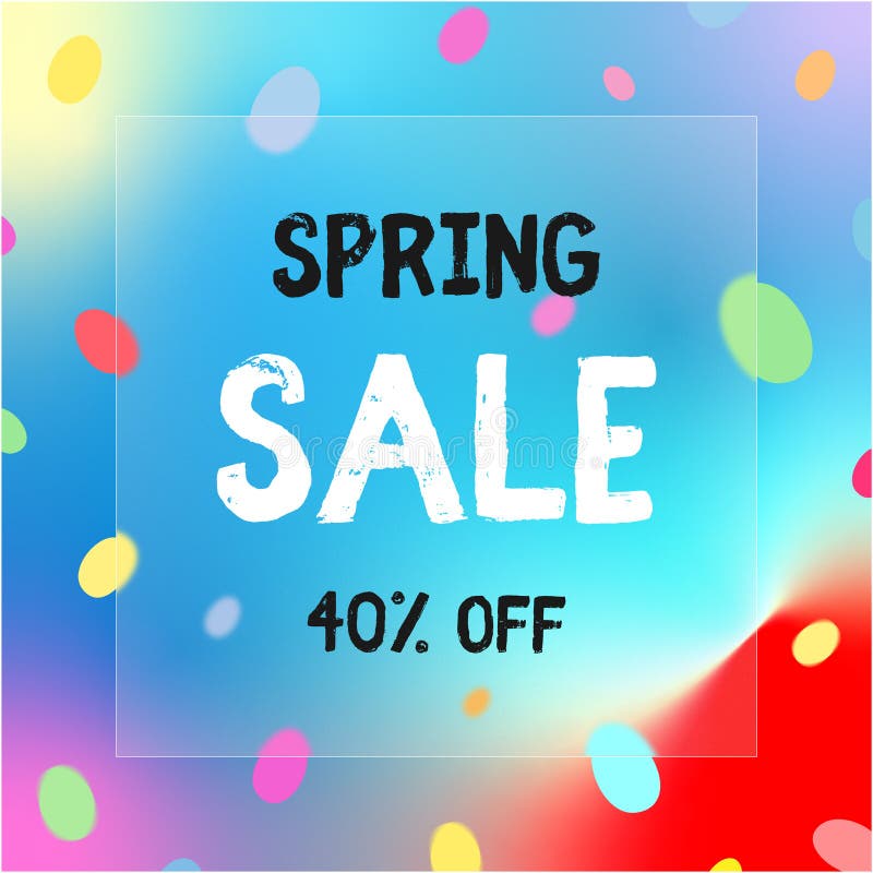 Spring Sale. Bright Discount Banner with Circles and Effect Glass ...