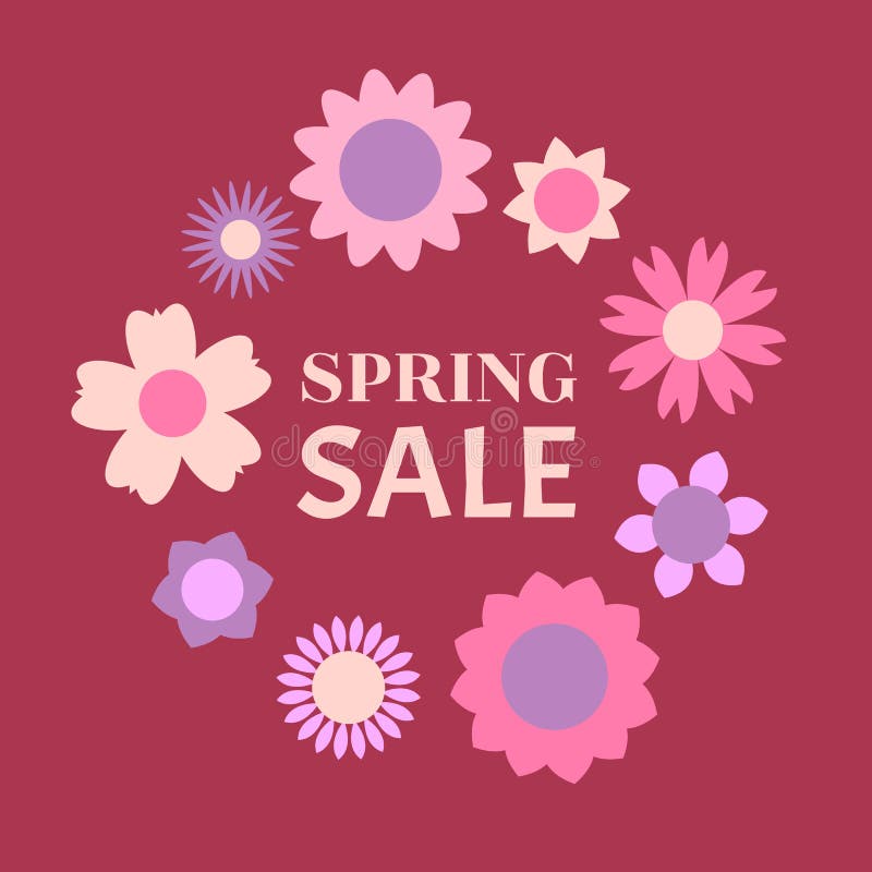 Spring Sale Design. Beautiful Colorful Illustration with Floral ...