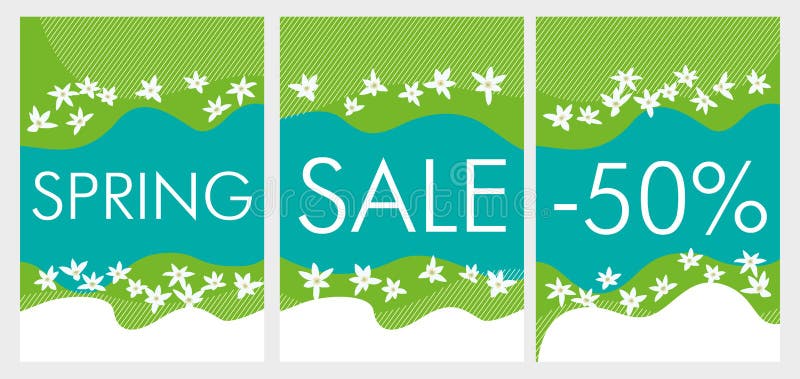 Spring Sale Discounts. Spring Green Posters for the Store Stock Vector ...