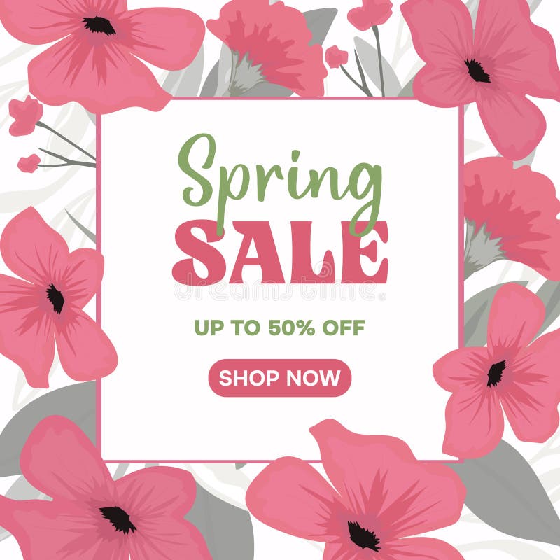 Spring Sale Illustration. Spring Sale Banner Template Stock Vector ...