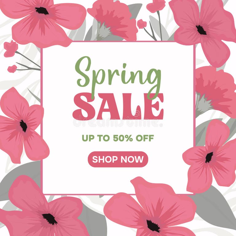Spring Sale Illustration. Spring Sale Banner Template Stock Vector ...