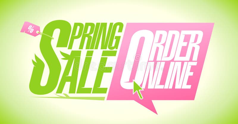 Massive Spring Clearance, Vector Poster Template with Pink Ribbon Stock ...