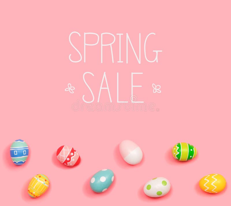 Spring Sale Message with Easter Eggs Stock Image - Image of discount ...