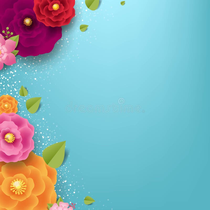 Spring Sale Poster with Color Flowers Background Stock Vector ...