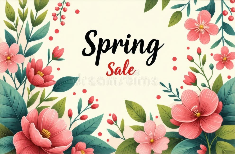 A Spring Sale Sign at 13-12-2024 Stock Illustration - Illustration of ...