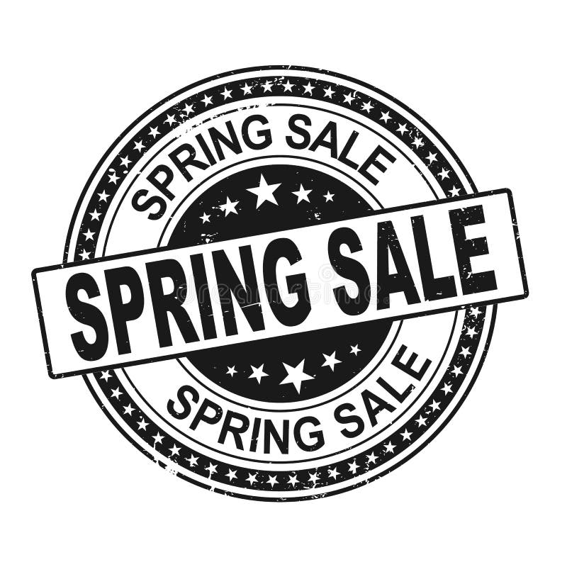 Spring Sale Sign. Spring Sale Black Circular Band Label Sticker Stock ...