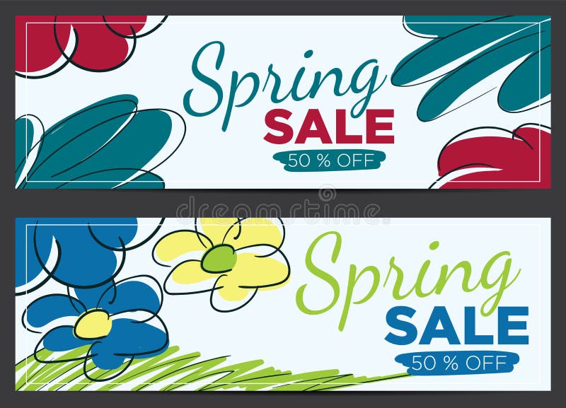 Spring sale vector banner stock vector. Illustration of design - 88710430