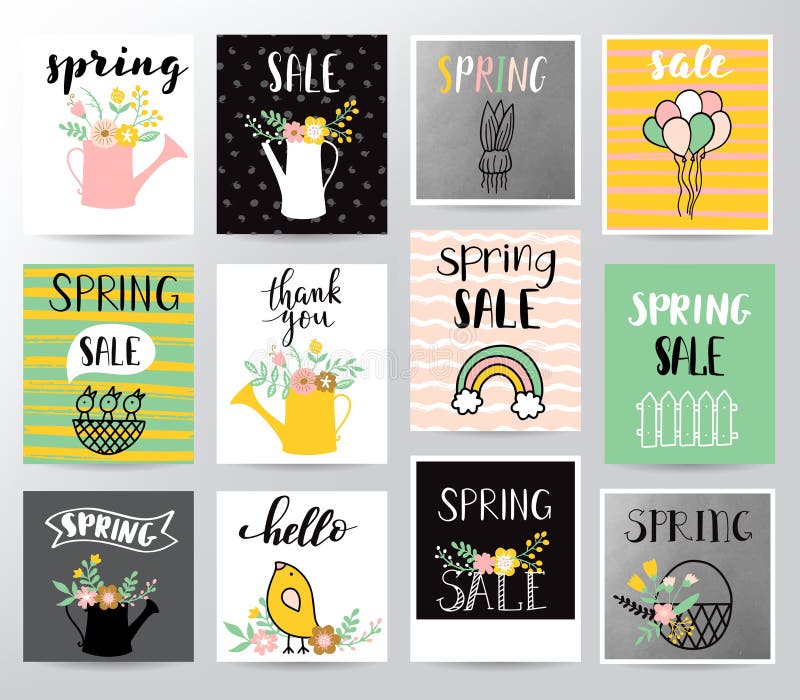 Spring sale labels stock vector. Illustration of decorative - 40986166