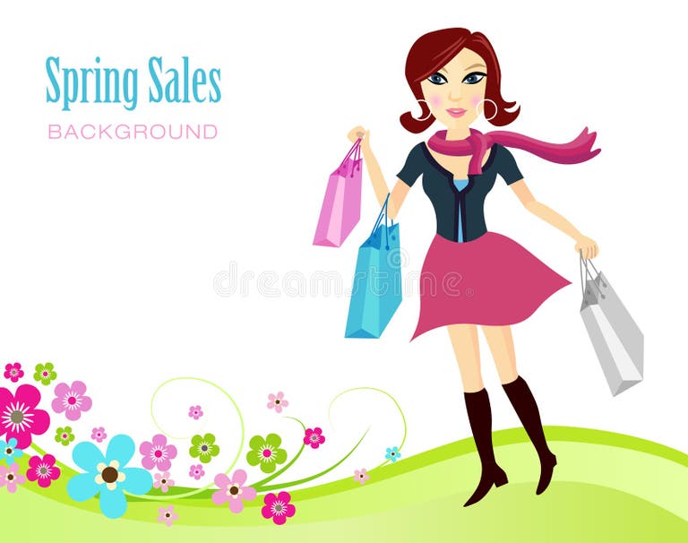 Spring Lady Stock Illustrations – 47,478 Spring Lady Stock ...