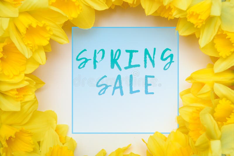 Spring sales poster stock image. Image of discount, reduction - 138154965