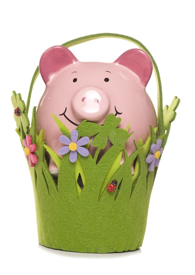 Spring Saving Piggy Bank Cut Out Stock Image - Image of saving, finance ...