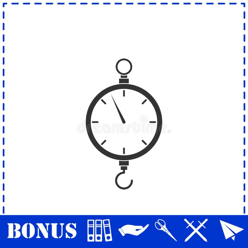 Spring scale icon flat stock vector. Illustration of market - 155776268