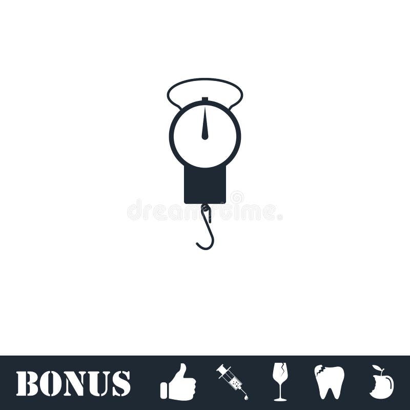 Spring scale icon flat stock vector. Illustration of kitchen - 151746791